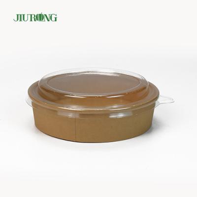 China Microwavable Biodegradable Paper Bowl 1100ml Greaseproof with Lids Custom Kraft for sale