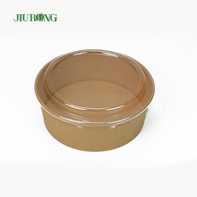 China Biodegradable Paper Bowl 750ml with PET Lid Food Grade Waterproof Custom Eco Friendly Disposable for sale