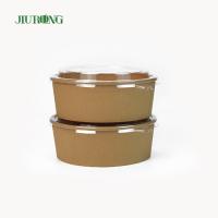 China Biodegradable Paper Bowl 750ml with PET Lid Food Grade Waterproof Custom Eco Friendly Disposable for sale