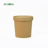 China Biodegradable Kraft Paper Bowls 26 OZ UV Coating Disposable Salad Soup Container for sale
