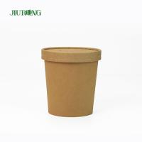 China Biodegradable Kraft Paper Bowl 8oz with PLA Lid Eco Friendly Disposable Soup Container for sale