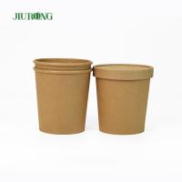 China Biodegradable Kraft Paper Bowl 8oz with PLA Lid Eco Friendly Disposable Soup Container for sale