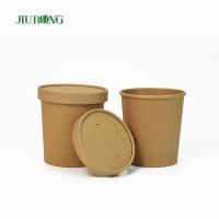 China Biodegradable Kraft Paper Bowl 8oz with PLA Lid Eco Friendly Disposable Soup Container for sale