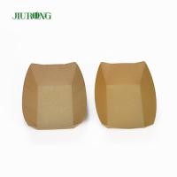 China Recyclable Kraft Paper Food Tray 75mm Eco Friendly Disposable Snack Boat for sale