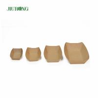China Disposable Sushi Biodegradable Paper Container 107mm Kraft Paper Food Trays for sale