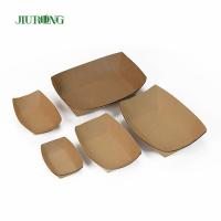 China Disposable Sushi Biodegradable Paper Container 107mm Kraft Paper Food Trays for sale