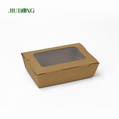 China Custom Biodegradable Paper Container 12x12x6cm Kraft Paper Waterproof for sale