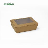 China Kraft Biodegradable Paper Container F-Flute Recycled Burger Box 500ml Custom Logo for sale