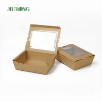 China Kraft Biodegradable Paper Container F-Flute Recycled Burger Box 500ml Custom Logo for sale