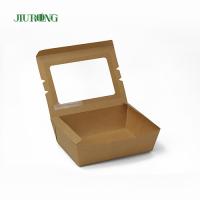 China Kraft Biodegradable Paper Container F-Flute Recycled Burger Box 500ml Custom Logo for sale