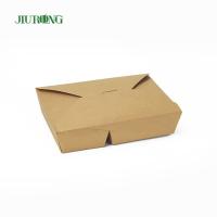 China Biodegradable Kraft 1480ml Disposable Paper Food Containers with Lids Eco Friendly Takeaway for sale