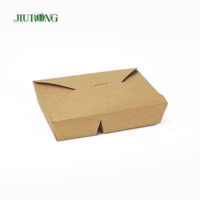 China Biodegradable Kraft 1480ml Disposable Paper Food Containers with Lids Eco Friendly Takeaway for sale
