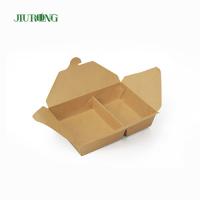 China Biodegradable Kraft 1480ml Disposable Paper Food Containers with Lids Eco Friendly Takeaway for sale