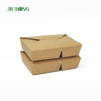 China Biodegradable Kraft 1480ml Disposable Paper Food Containers with Lids Eco Friendly Takeaway for sale