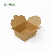 China Greaseproof Disposable Kraft Paper Food Container 1080ml Biodegradable Takeout Box for sale