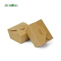 China Greaseproof Disposable Kraft Paper Food Container 1080ml Biodegradable Takeout Box for sale