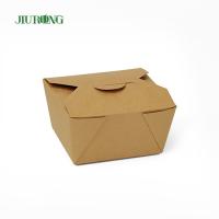 China Unbleached Kraft Biodegradable Paper Container 1080ml Food Grade for sale