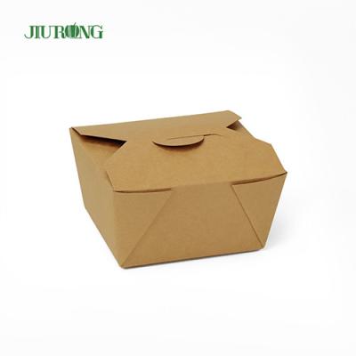 China Unbleached Kraft Biodegradable Paper Container 1080ml Food Grade for sale