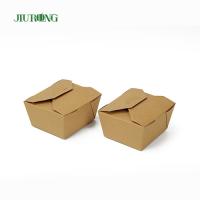 China Unbleached Kraft Biodegradable Paper Container 1080ml Food Grade for sale