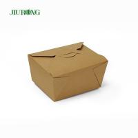 China Disposable Biodegradable Paper Food Containers 5000pcs Anti Water Kraft Take Out Boxes for sale
