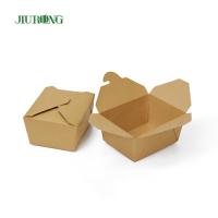 China Disposable Biodegradable Paper Food Containers 5000pcs Anti Water Kraft Take Out Boxes for sale
