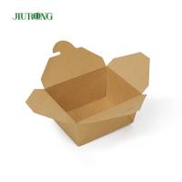 China Disposable Biodegradable Paper Food Containers 5000pcs Anti Water Kraft Take Out Boxes for sale
