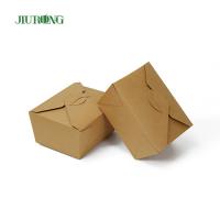 China Disposable Biodegradable Paper Food Containers 5000pcs Anti Water Kraft Take Out Boxes for sale