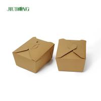 China Disposable Biodegradable Paper Food Containers 5000pcs Anti Water Kraft Take Out Boxes for sale