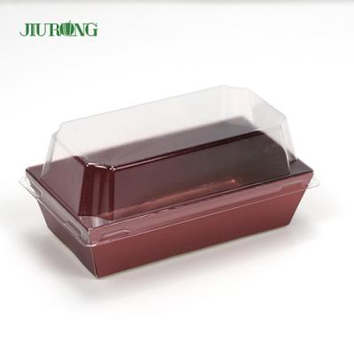 China Disposable Biodegradable Paper Container 300mm Sushi Paper Box Customized Logo for sale