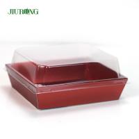China Disposable Biodegradable Paper Container 300mm Sushi Paper Box Customized Logo for sale