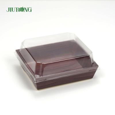 China F Flute Kraft Paper Food Container Biodegradable PET Cover 7 Sizes Custom CMYK for sale
