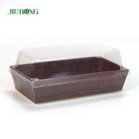 China F Flute Kraft Paper Food Container Biodegradable PET Cover 7 Sizes Custom CMYK for sale