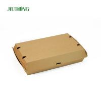 China 2100ml Eco Friendly Food Grade Kraft Paper Lunch Box Biodegradable Takeaway Packaging for sale
