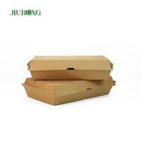 China 2100ml Eco Friendly Food Grade Kraft Paper Lunch Box Biodegradable Takeaway Packaging for sale