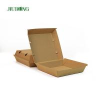 China F Flute Eco Friendly Takeaway Containers 700ml Brown Paper Food Boats Biodegradable for sale