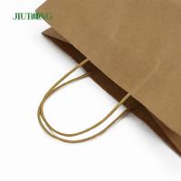China Custom Printed Recycled Kraft Paper Bags with Handle Greaseproof 280mm x 280mm x 150mm for sale