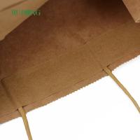 China Custom Printed Recycled Kraft Paper Bags with Handle Greaseproof 280mm x 280mm x 150mm for sale