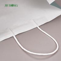 China 280mm Biodegradable White Kraft Recycled Paper Bags with Handles Food Grade for sale