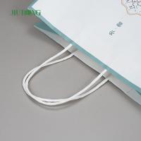 China 280mm Biodegradable White Kraft Recycled Paper Bags with Handles Food Grade for sale