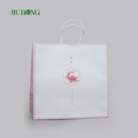 China Custom Logo Biodegradable Kraft Paper Bags 305mm Height Eco Friendly Takeaway for sale