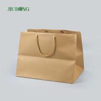 China Biodegradable Kraft Paper Bag 320mm Height Eco Friendly Takeaway Carry Bag for sale