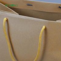 China Biodegradable Kraft Paper Bag 320mm Height Eco Friendly Takeaway Carry Bag for sale