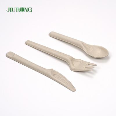 China Custom Biodegradable Disposable Cutlery Sugarcane Bagasse Knife Fork Spoon for sale