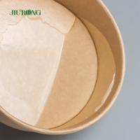 China Disposable Kraft Paper Bowl 750ml Food Grade Waterproof Eco Friendly Take Away Container with PET Lid for sale