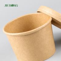 China Kraft Paper Soup Biodegradable Paper Bowl Double PE Coated for sale