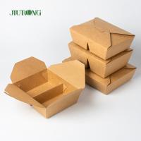 China Biodegradable Kraft Paper Togo Box Fast Food Takeaway Packaging Container for sale