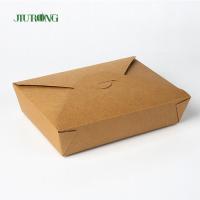 China Disposable Kraft Paper Lunch Box 1080ml Food Grade Biodegradable Takeaway Container for sale