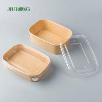 China Disposable Kraft Paper Salad Bowl 750ml with PET Lid Eco Friendly Food Grade Waterproof for sale