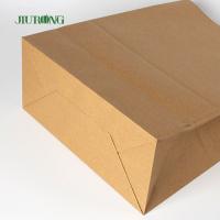 China SOS Brown Kraft Paper Bag With Handle Recycled Food Packaging 280mm Height for sale