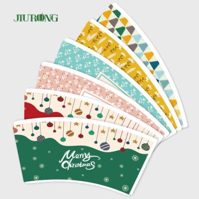 China Food Grade PE Coated Biodegradable Paper Cups Fan Beverage Packaging for sale